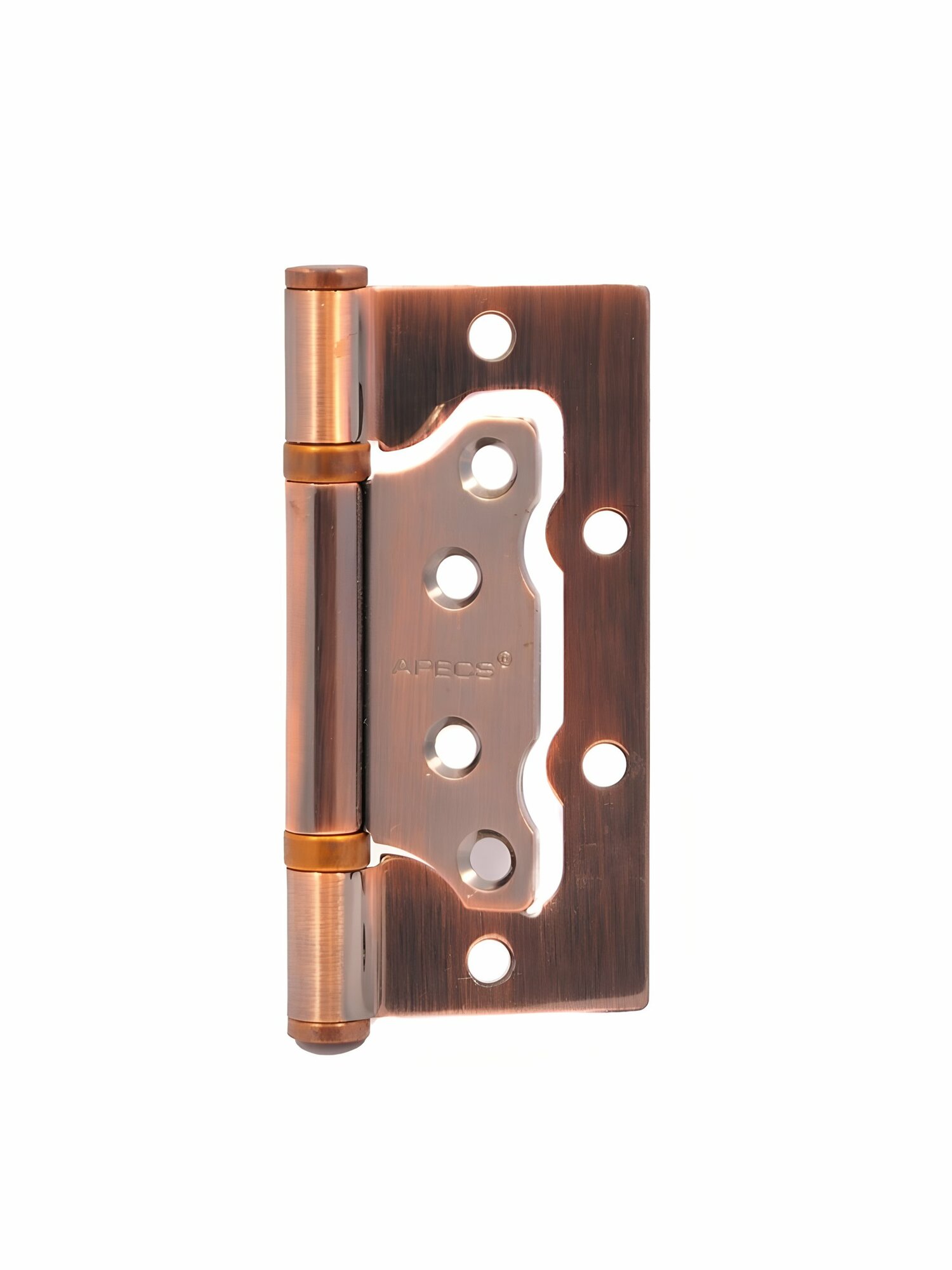 Петля накладная для деревянных дверей, с 2 подшипниками, без врезки, Apecs, 100х75 мм, B2-Steel-АС, медь