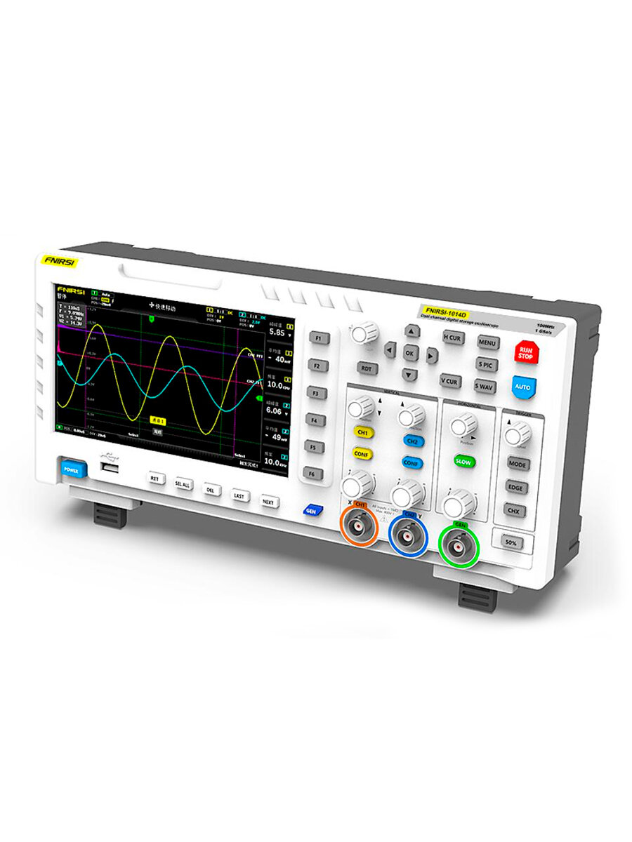 Цифровой осциллограф FNIRSI 1014D, 2 канала, 100МГц