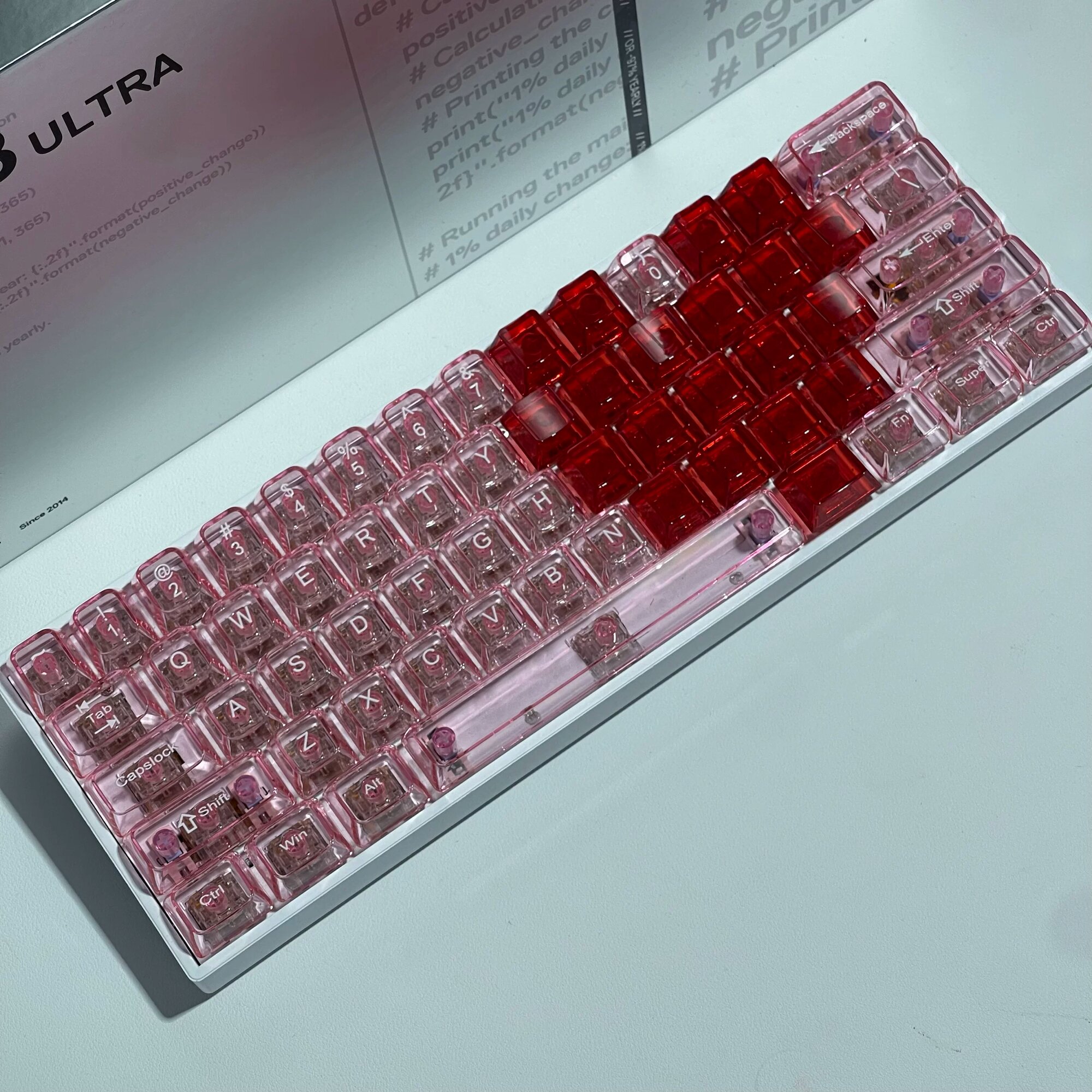 Кристальные кейкапы 60HE 80HE, кейкапы made68 Little Bee, универсальные кейкапы, кейкапы в форме сердца, универсальные