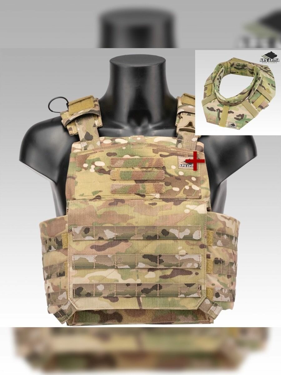 Корсетный жилет А-24 Титан 2.0 + Защита шеи ARS ARMA (L/XL),(Multicam)