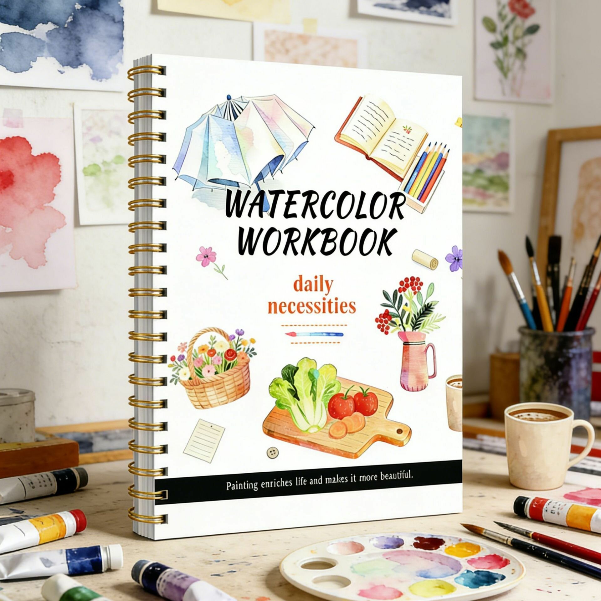Альбом для акварели WATERCOLOR WORKBOOK для начинающих, рабочая тетрадь для раскрашивания и практики рисования, хлопковая бумага