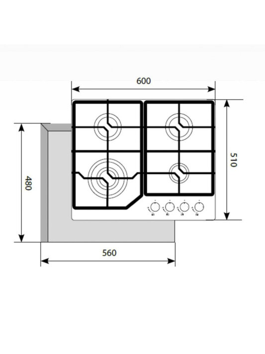 Газовая варочная поверхность Lex GVG 640-1 BL черный (chao000176)