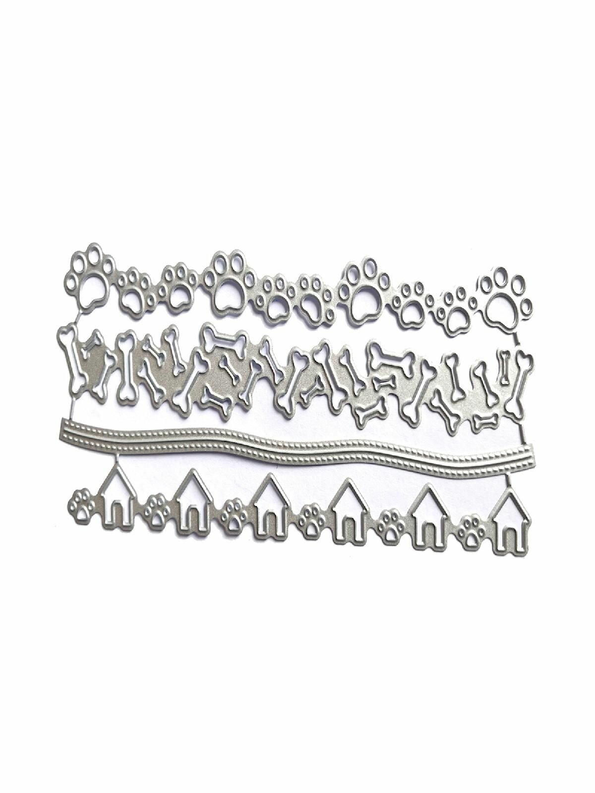 (1 набор) Ножи для вырубки QB-3288, край из следов