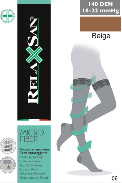 Компрессионные чулки 1 класса из микрофибры RELAXSAN STAY-UP 140 Micro
