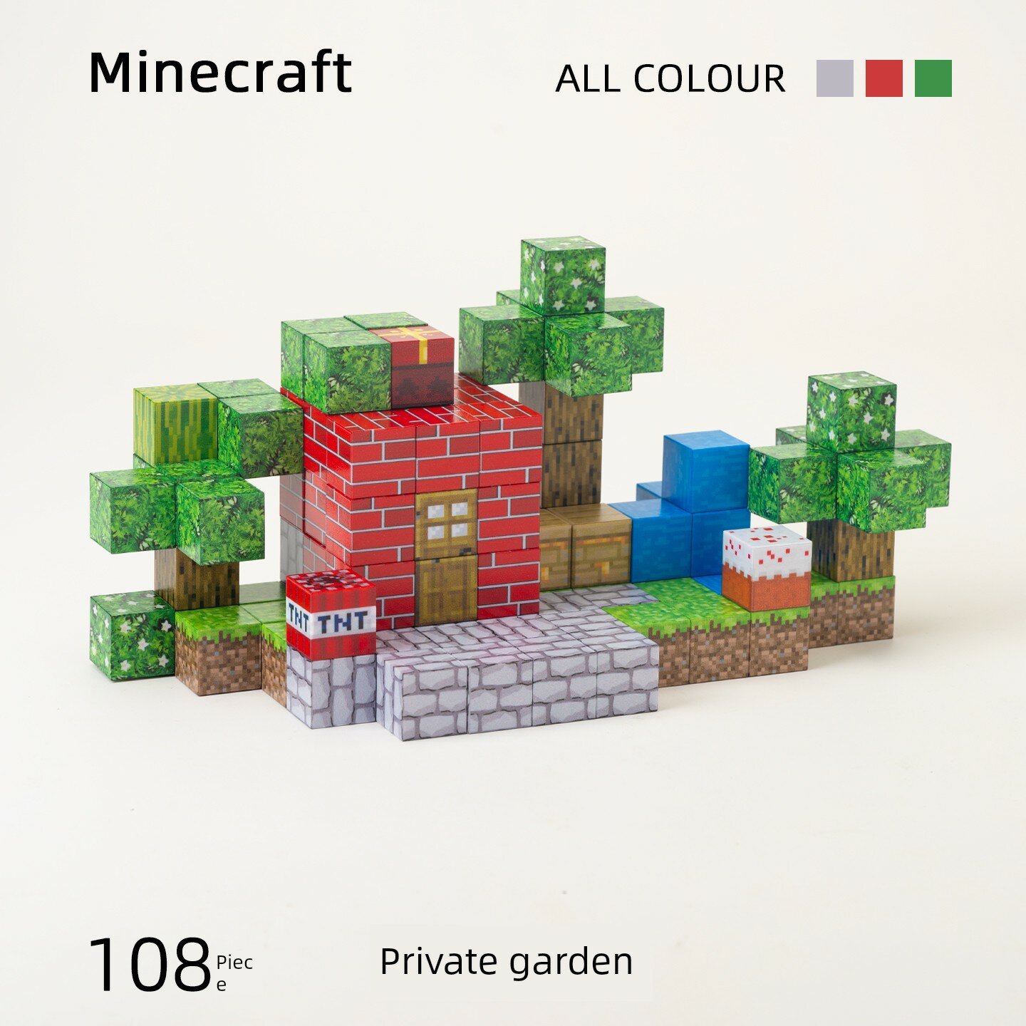 Набор строительных блоков Minecraft Private Garden, 108 штук - игрушка Mini World для улицы