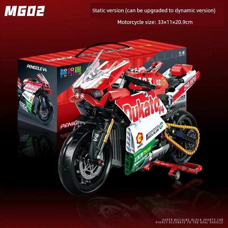 Набор для сборки мотоцикла Ducati 1100+ деталей с подвижными частями