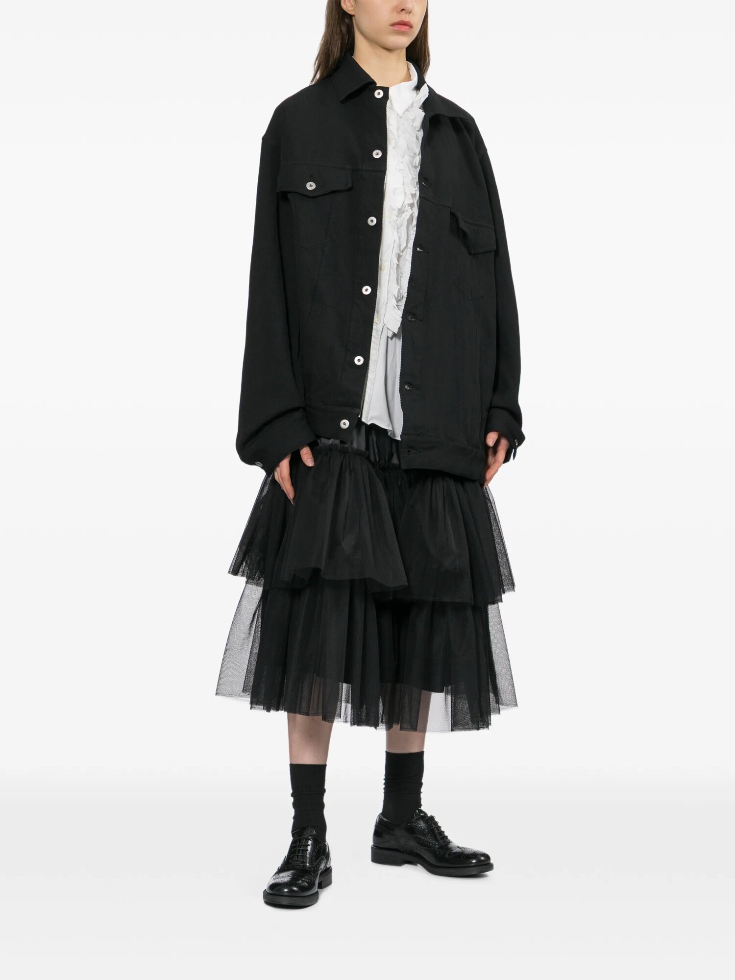 Блуза BLACK COMME des GARCONS, размер S, бежевый/белый — фото 1