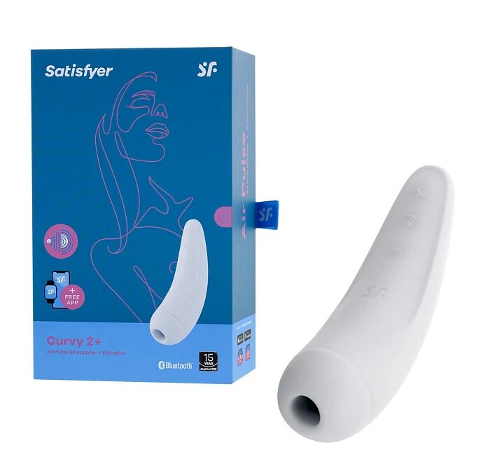 Вакуумно-волновой стимулятор «Satisfyer Curvy White 2+» с управлением через приложение на смартфоне