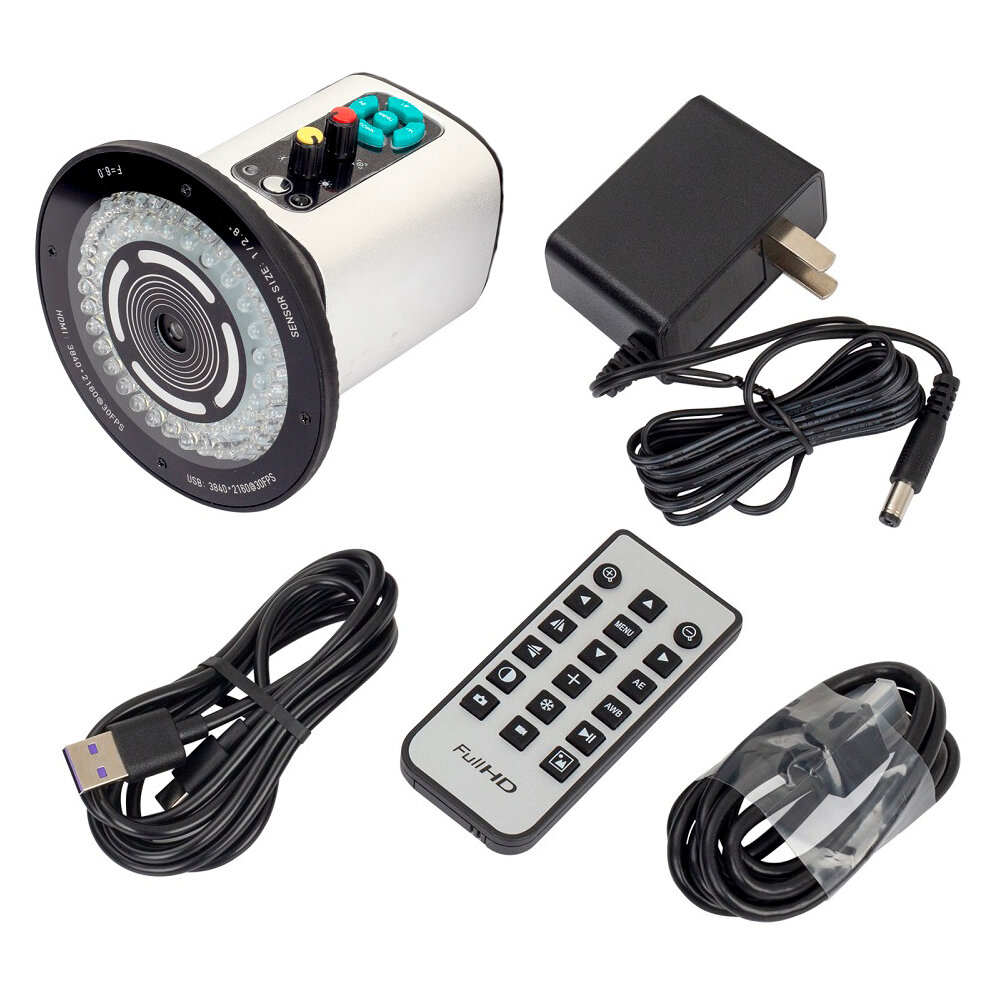 4K Untra HDMI USB Digital Video all in one microscope camera with lens and led light built in