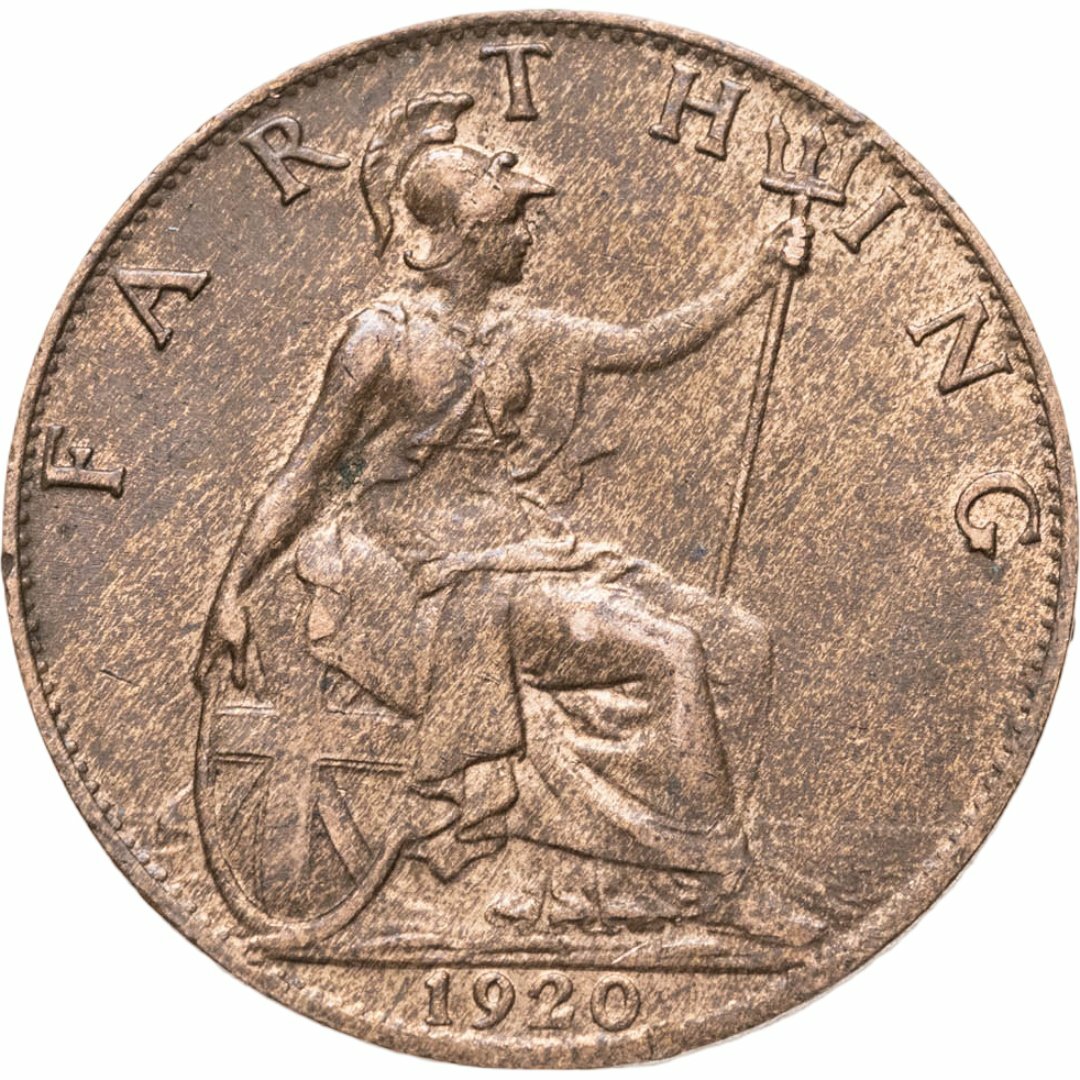 Великобритания 1 фартинг farthing 1920, Бронза, в сохранности XF