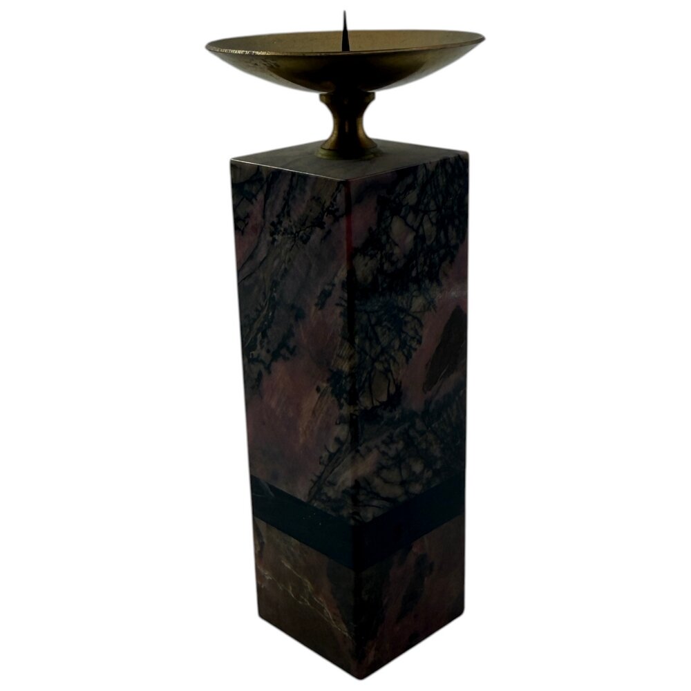 Подсвечник "Дендрит", 11 см, яшма, родонит, 1990-2000 гг, Урал, Россия