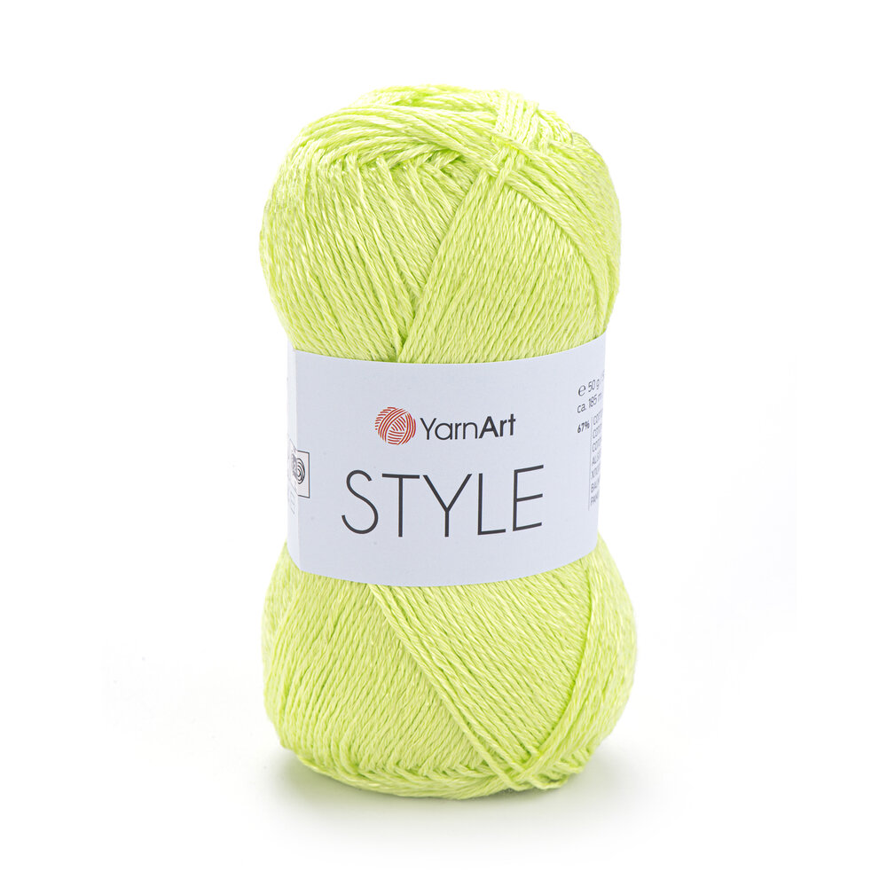 Пряжа для вязания YarnArt Style 662 лайм 50 гр/185 м 67% хлопок, 33% вискоза