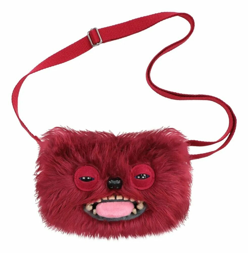 Ugly Tooth Monster Fluffy Crossbody Bag/ Карманная сумка/Зубы, как у человека, тонкие глаза, бежевые волосы