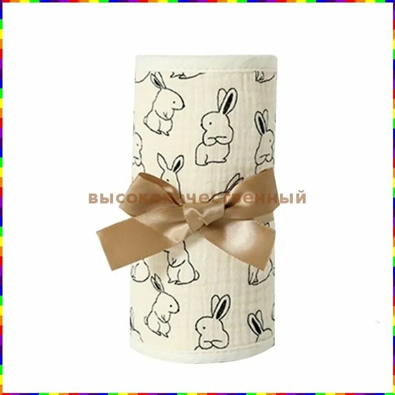 Чехлы защитные для реек детской кроватки с кроликом