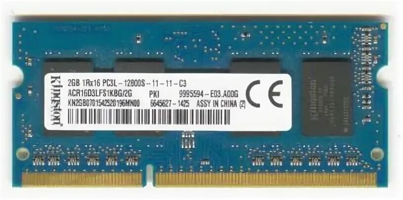 Оперативная память KINGSTON DDR3 PC3L 2GB, для ноутбуков (SO-DIMM)