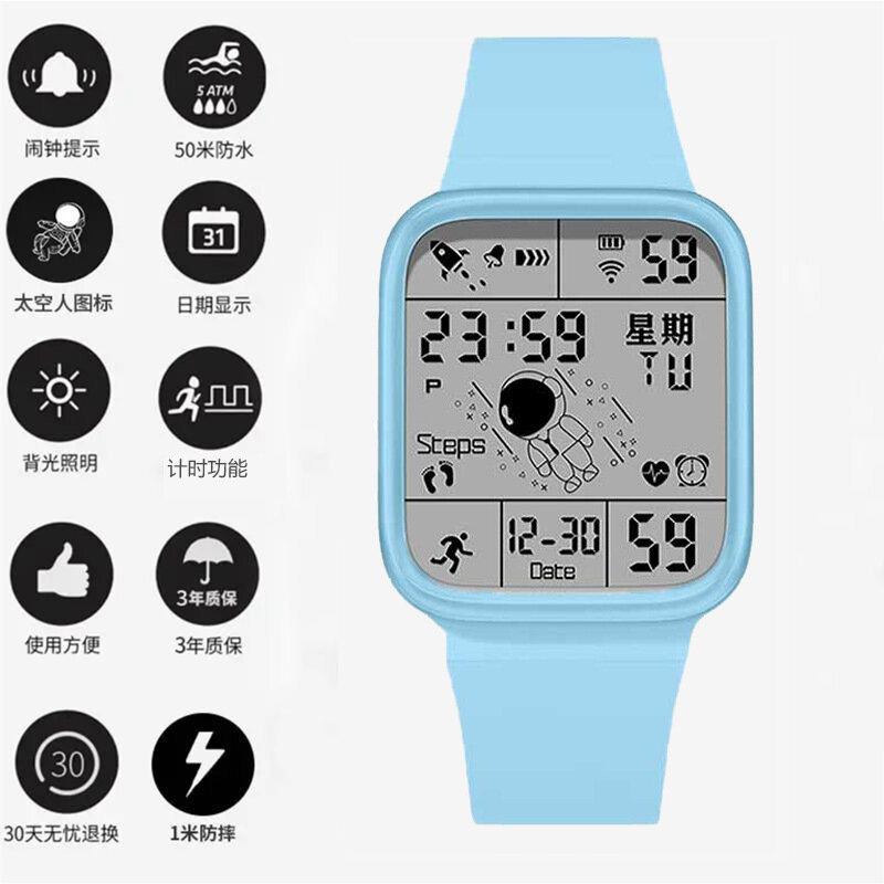 Электронные часы, часы космонавта, электронные часы с передовыми технологиями, модные для мальчиков и девочек, учеников средних и старших классов, детей, многофункциональные.