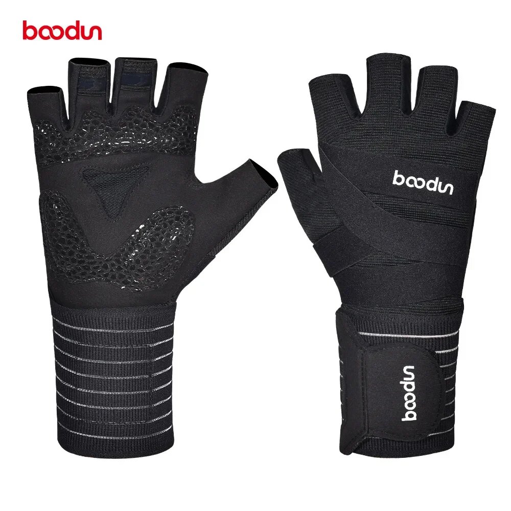 Перчатки для фитнеса Boodun, лайкра, размер S/M, защитные, черные