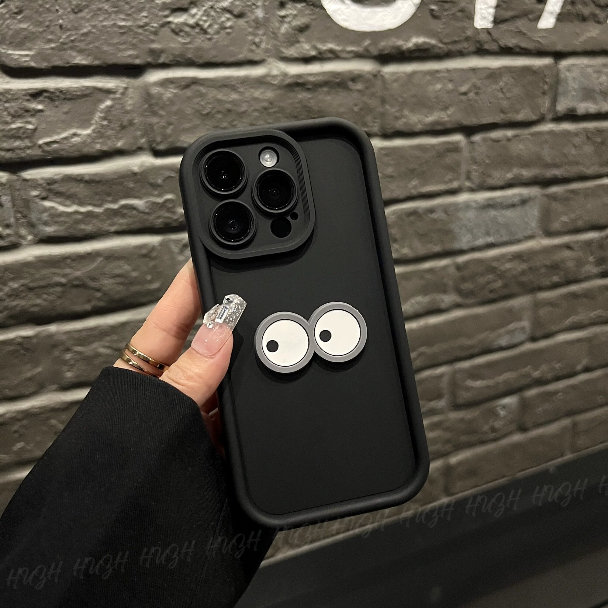 Черный силиконовый чехол для Honor X40i с 3D-дизайном глаза - улучшенная защита