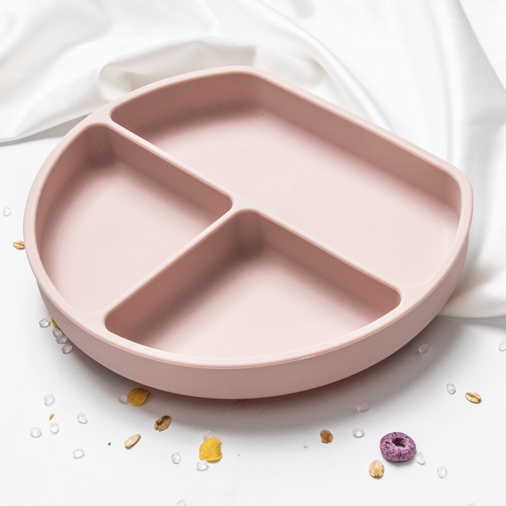 Секционная тарелка на присоске edda, Шалфей Силиконовая детская тарелка