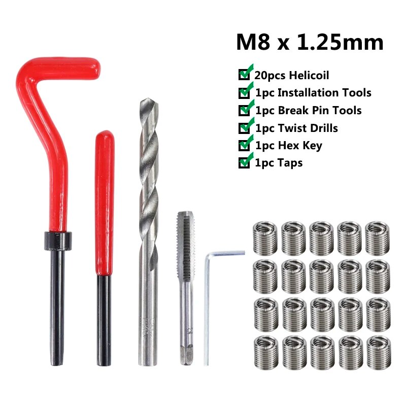 Набор для нарезания резьбы M8x1.25mm XCAN 25 шт.