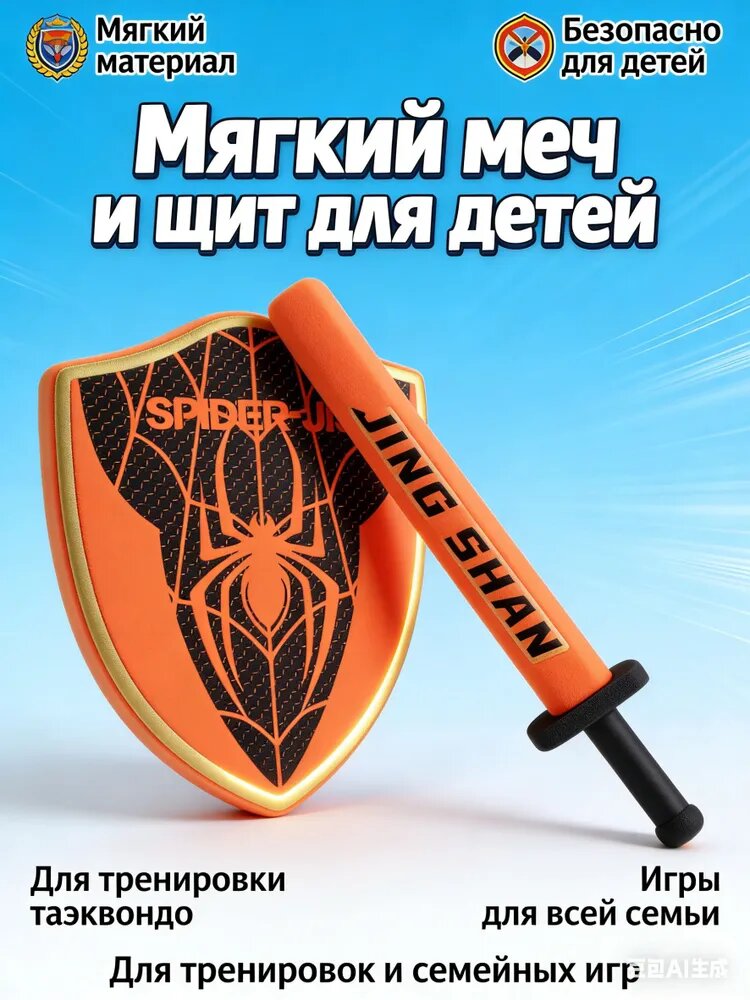 Детский меч и щит из мягкого материала, игрушечный рыцарский комплект для тхэквондо тренировок, безопасный пеноматериал, родитель-ребенок игры, домашние развлечения