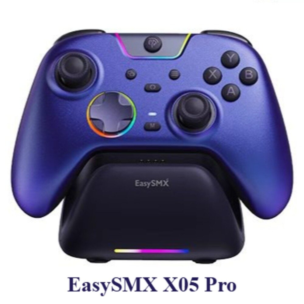 EasySMX X05 Pro Беспроводной игровой контроллер, совместимый с PC, Switch, Phone, Steam, TV, Включает в себя зарядную базу
