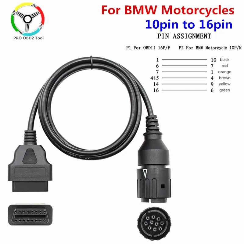 10-контактный адаптер для мотоциклов BMW, USB-кабель для диагностики BMW 10-16 контактов