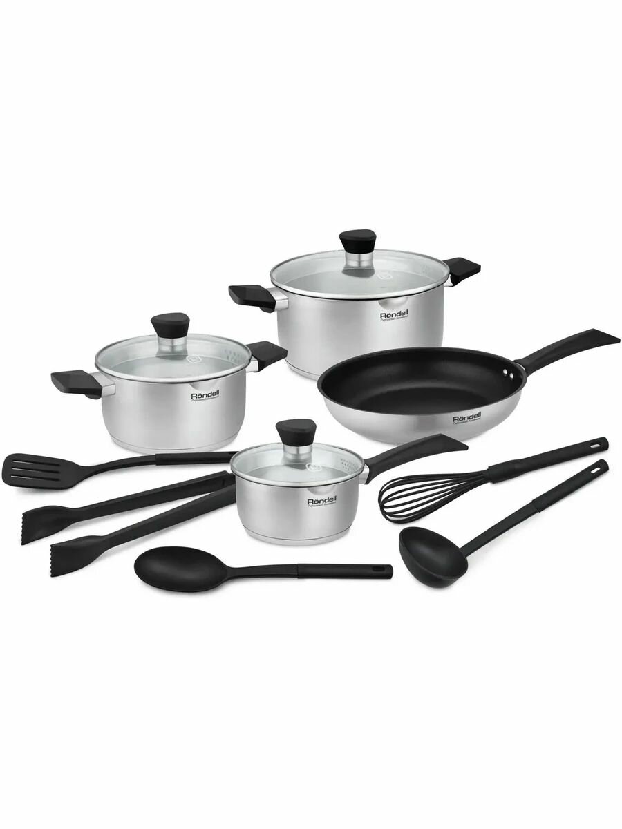 Набор посуды Rondell Strike Ultra RDS-1881 Inox/Black