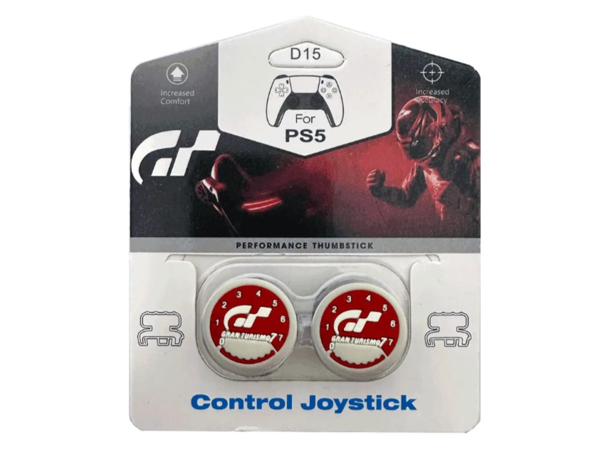 Control Joystick Gran Turismo Силиконовые накладки на стики для геймпадов PS5 красно-белые