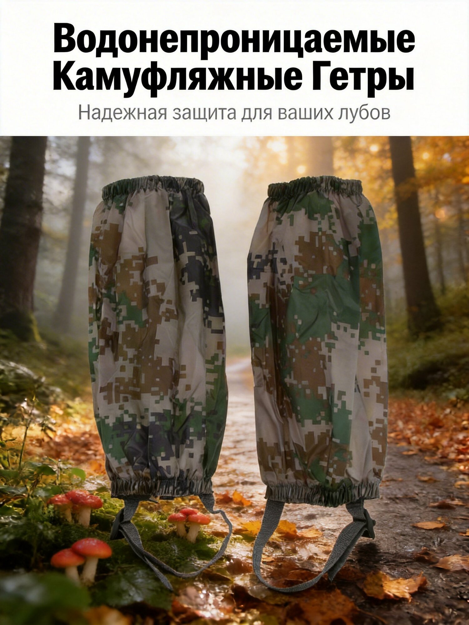 Водонепроницаемые гетры для ходьбы и походов, защита голеней и обуви в камуфляже — легкие дышащие для альпинизма и лыж