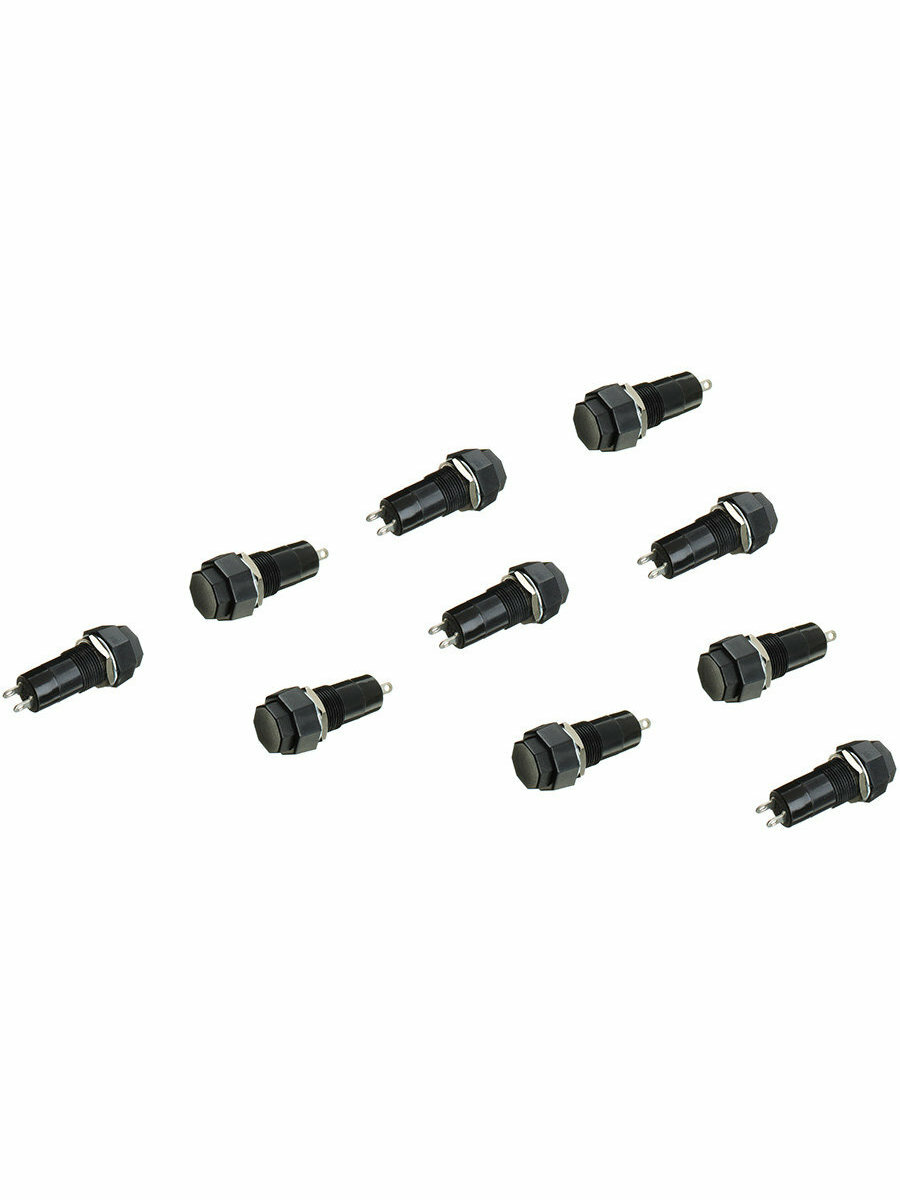Кнопка d12.5мм B165B (PSW-6A-B) без фиксации (упаковка 10шт) черная