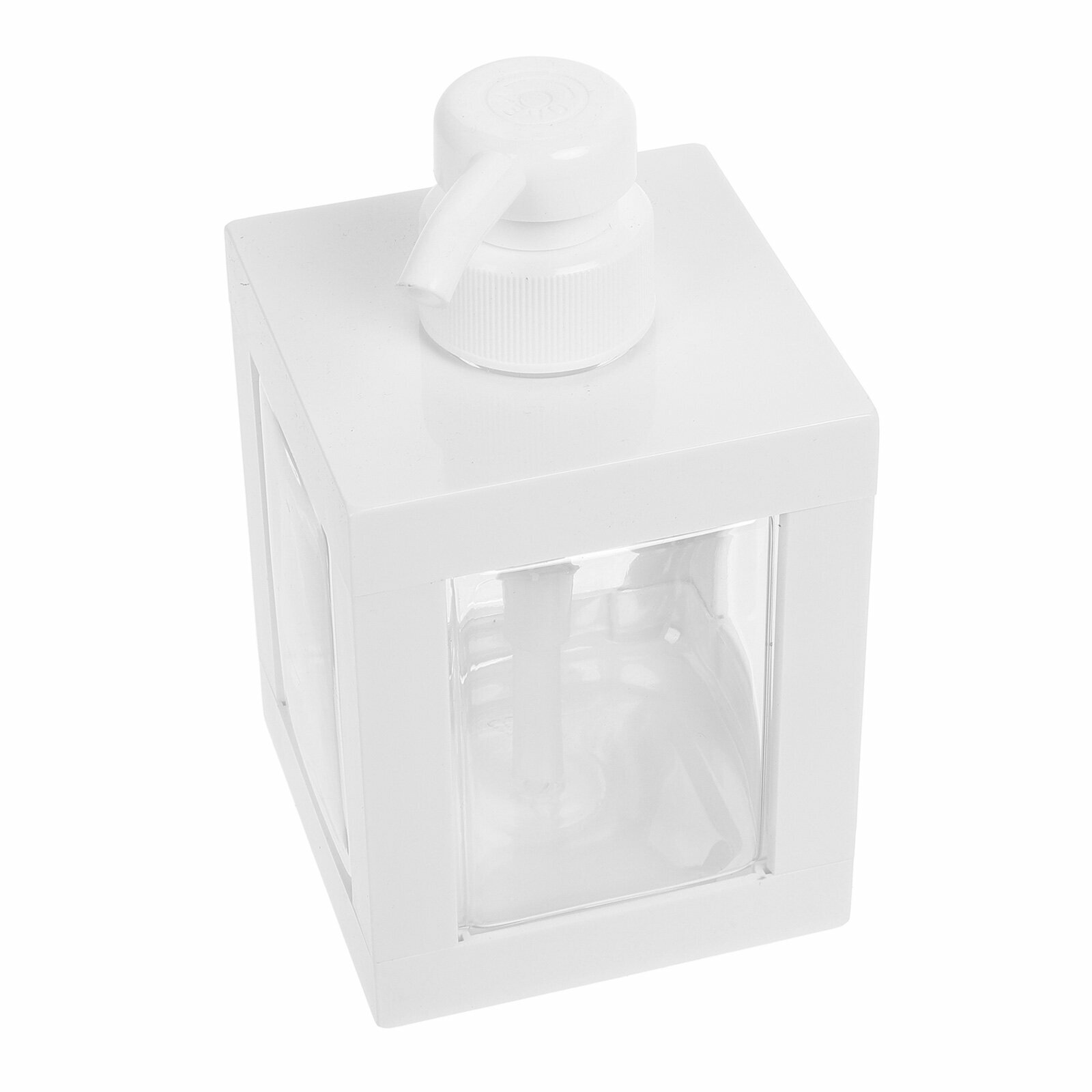 Флакон-дозатор для лосьона большой емкости, геля для душа, жидкого мыла с дозатором, квадратный прозрачный пустой флакон, бутылка для хранения в ванной комнате (500 мл, белый)