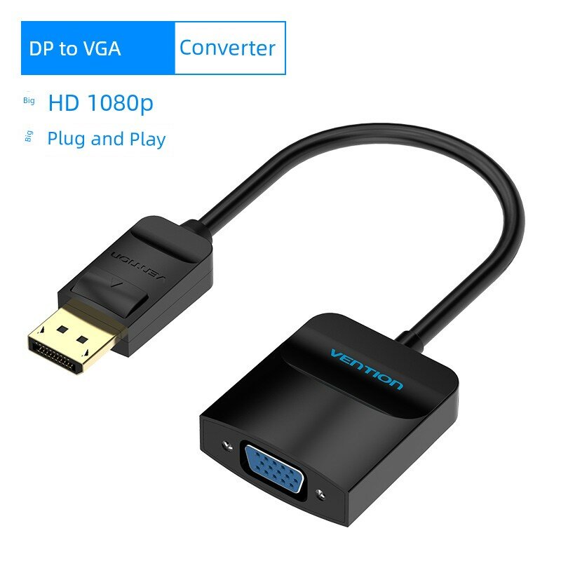 Конвертер DP в VGA 1080P@60Hz, кабель 0,5 м для ноутбука, телевизора и монитора, высококачественный видеопереключатель
