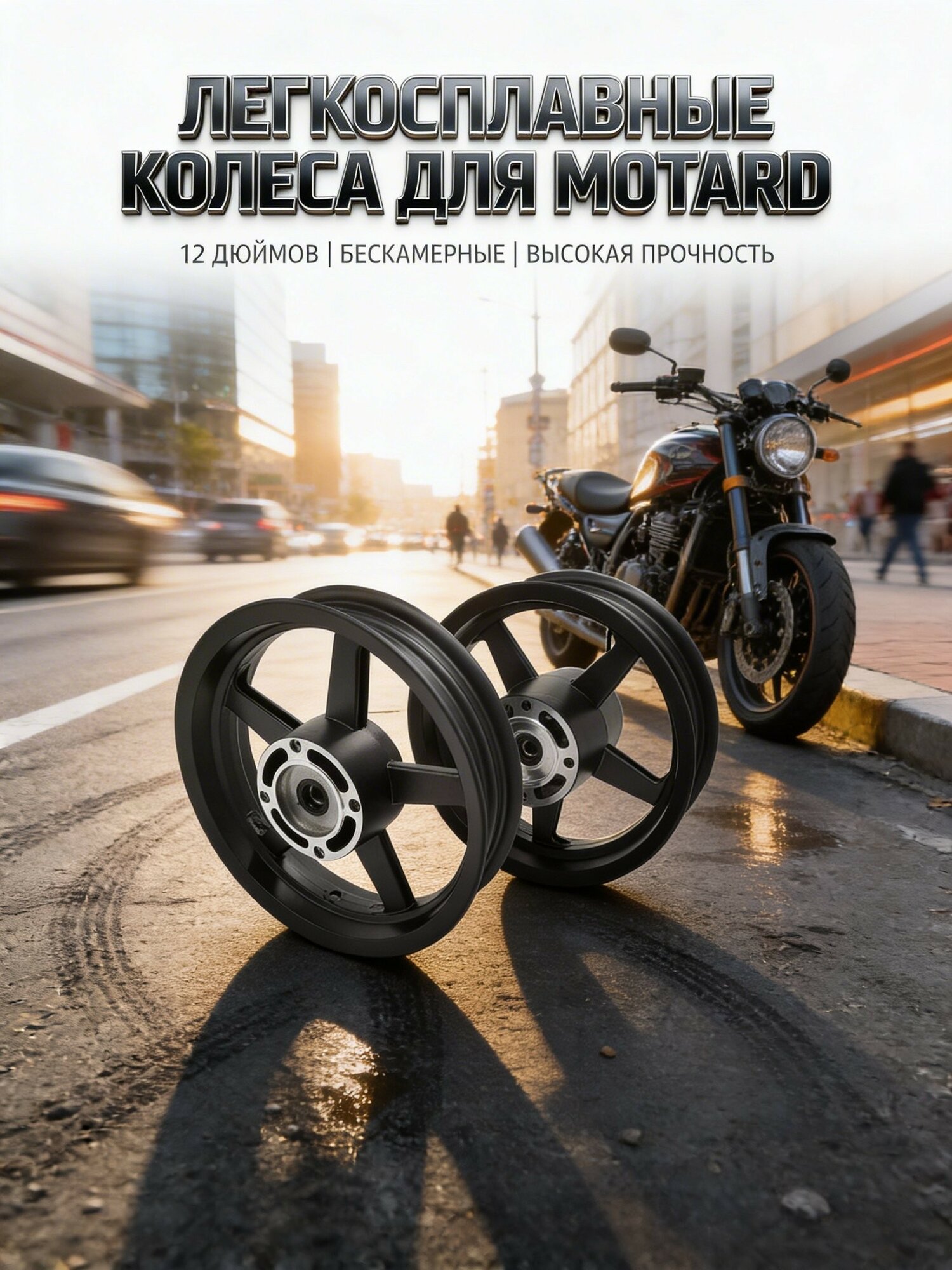 12-дюймовый обод 2,15-12/2,50-12 для мотоцикла и безкамерного велосипеда GP Motard Supermoto Road, бескамерное легкосплавное колесо с осью 15 мм