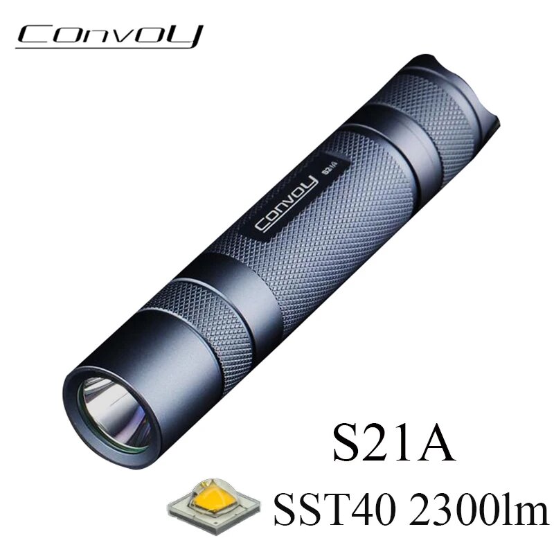 Фонарик Convoy S21A SST40 серый, 6500K, 21700 battery
