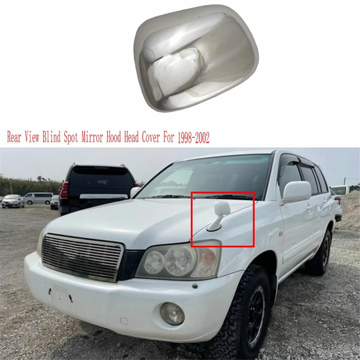 Крышка бокового зеркала для Toyota Highlander Kluger и Hilux Surf – хромированная зеркальная крышка, защита, стиль