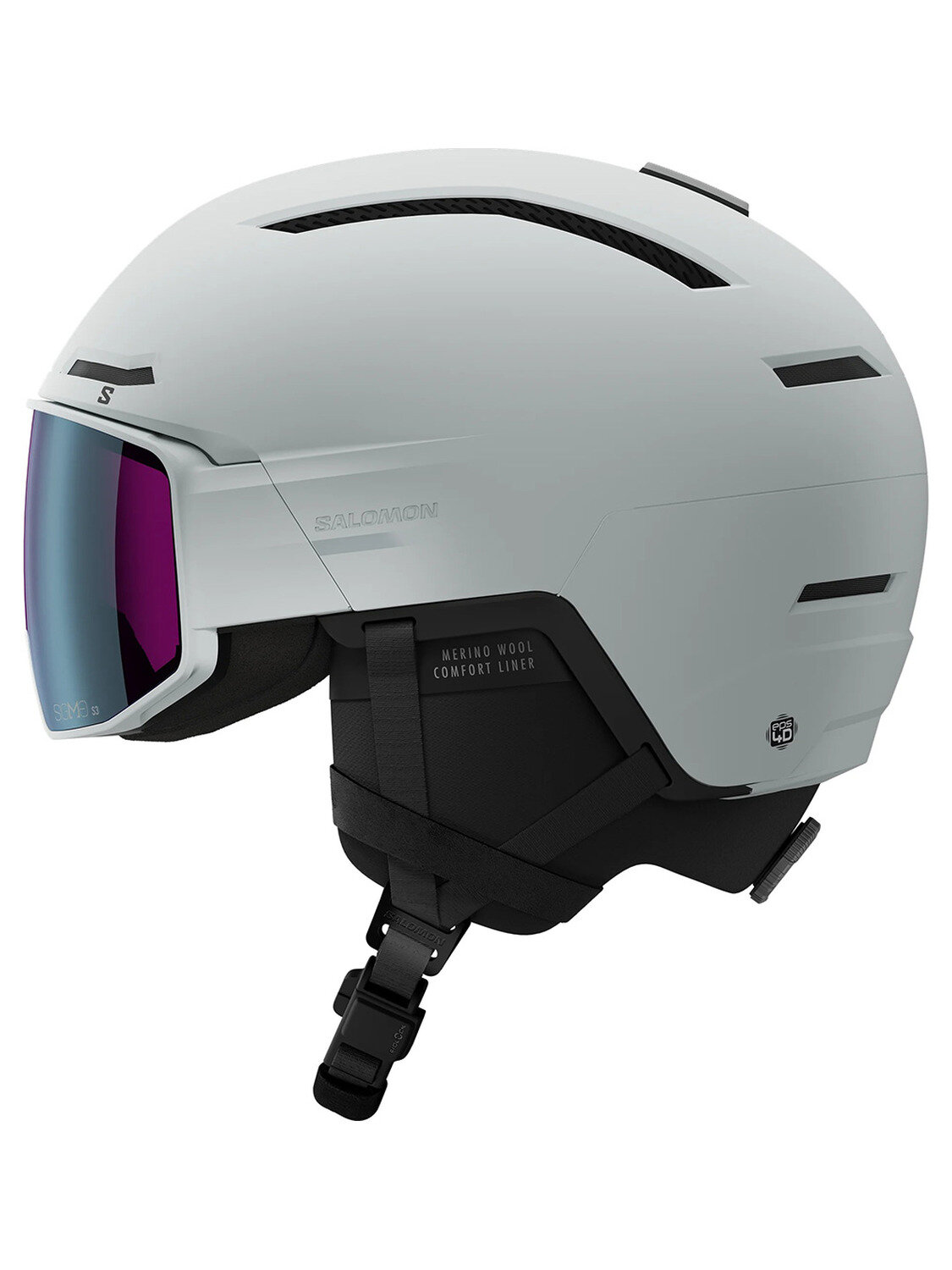 Горнолыжный шлем с визором Salomon Driver Prime Sigma Plus Ice Flow Cat. 3+2 (с доп. визором) 25/26 Серый, для мужчин , Серый