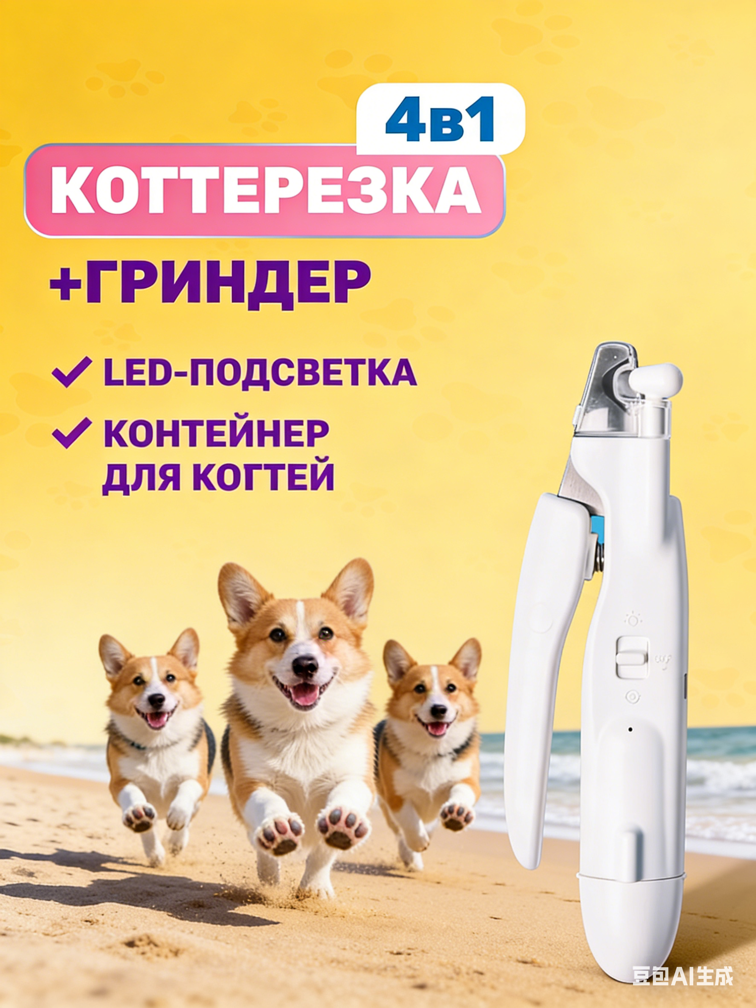Безопасные когтерезки для собак с ограничителем и подсветкой