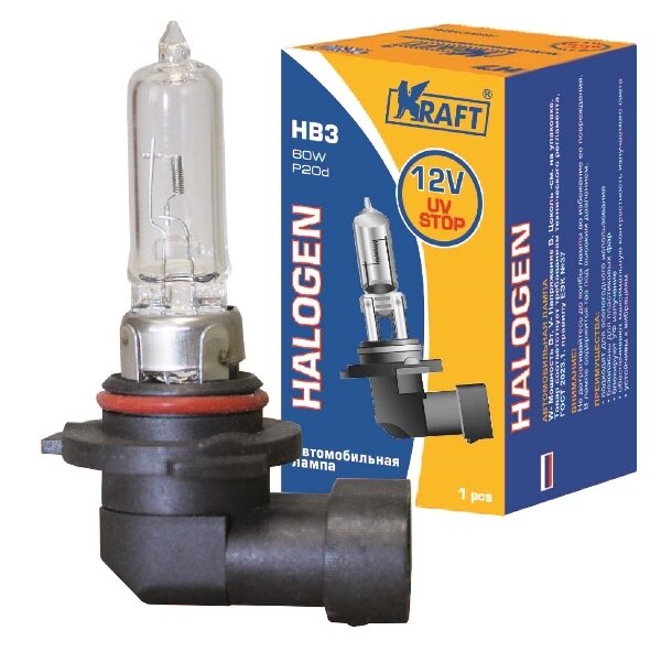 Лампа HB3 (9005) 12V 60W P20d (дальний) / Kraft / KT 700024