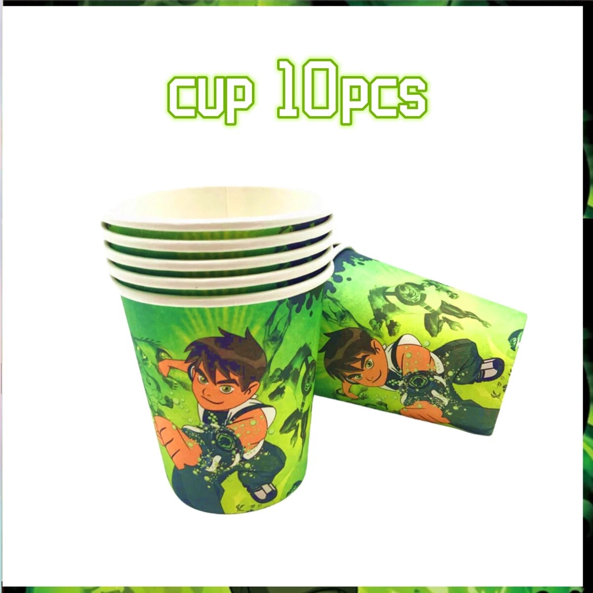 Бумажная тарелка Ben 10 TAKARA TOMY Зеленый, Cup-10pcs