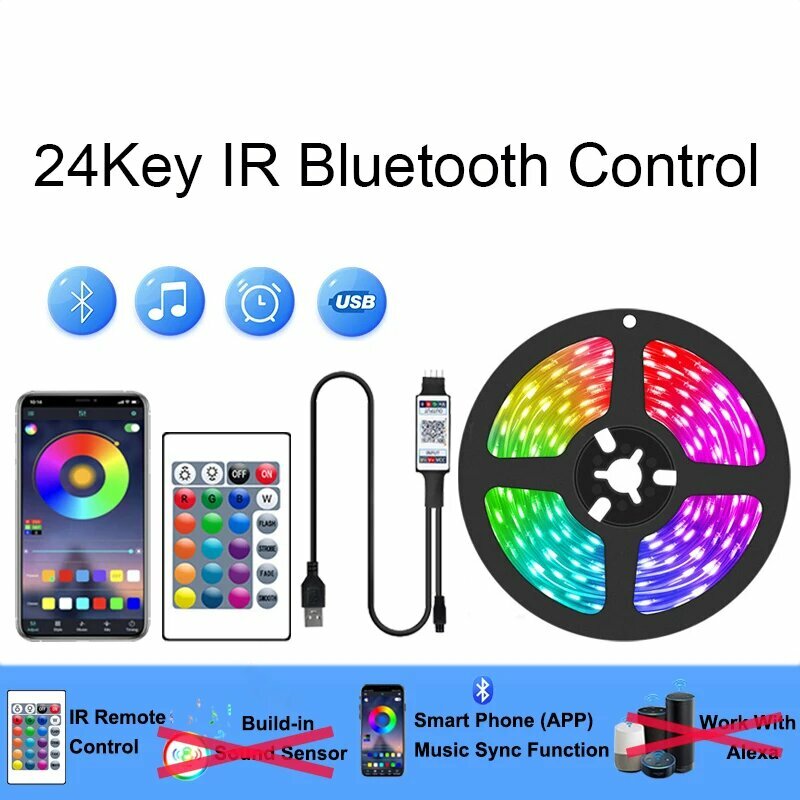 Умная светодиодная лента для ТВ Умное освещение спальни Bluetooth USB светодиодная лента RGB 5V клеевая светодиодная лента 5050 Декор стены комнаты