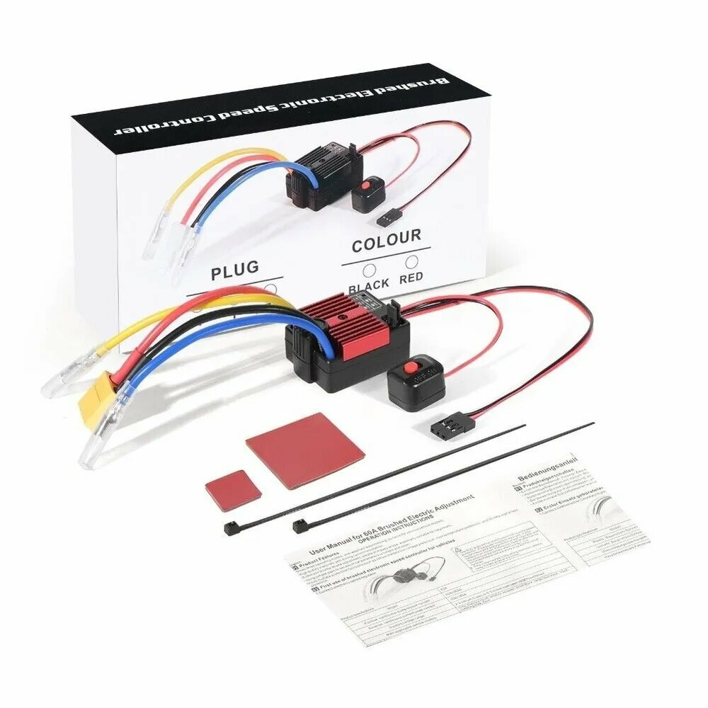 OZ-CTRE 1ШТ 60A Бесщеточный RC ESC 2-3 S ESC Электрический Регулятор Скорости для шкалы 1/10
