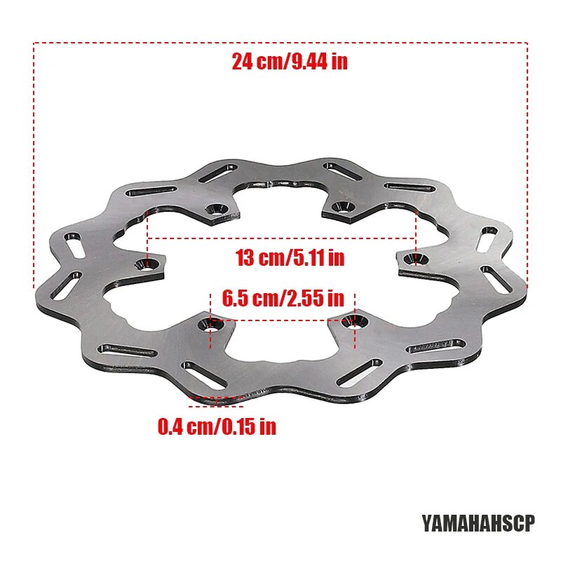 Yamaha YZ125 YZ250 YZ250F YZ426F YZ450F YZ250X WR125 WR250 WR250F WR450F Передний Серый, 245MM rear