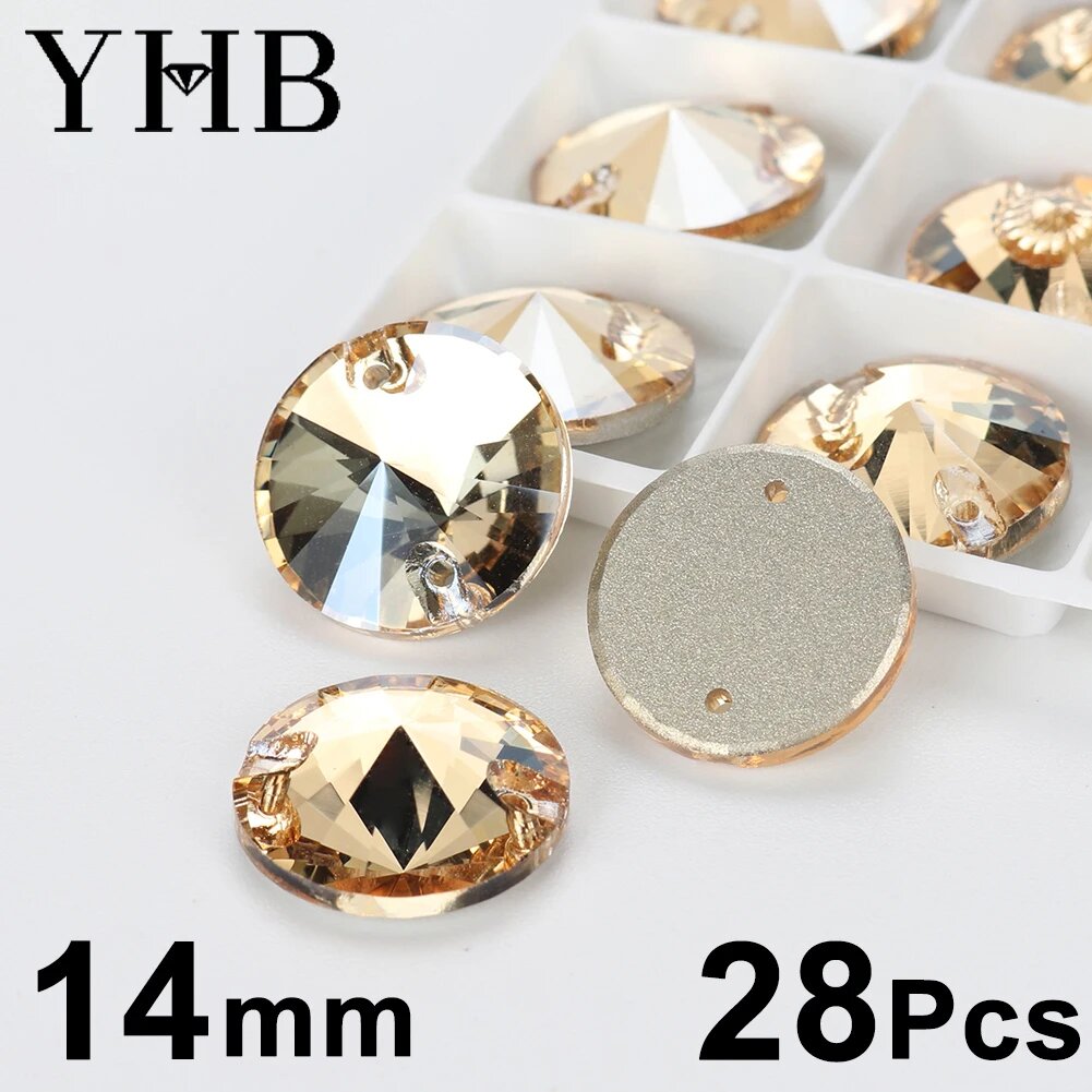 Стразы YHB 001GS Golden Shadow Rolivi для одежды Rivoli 14mm