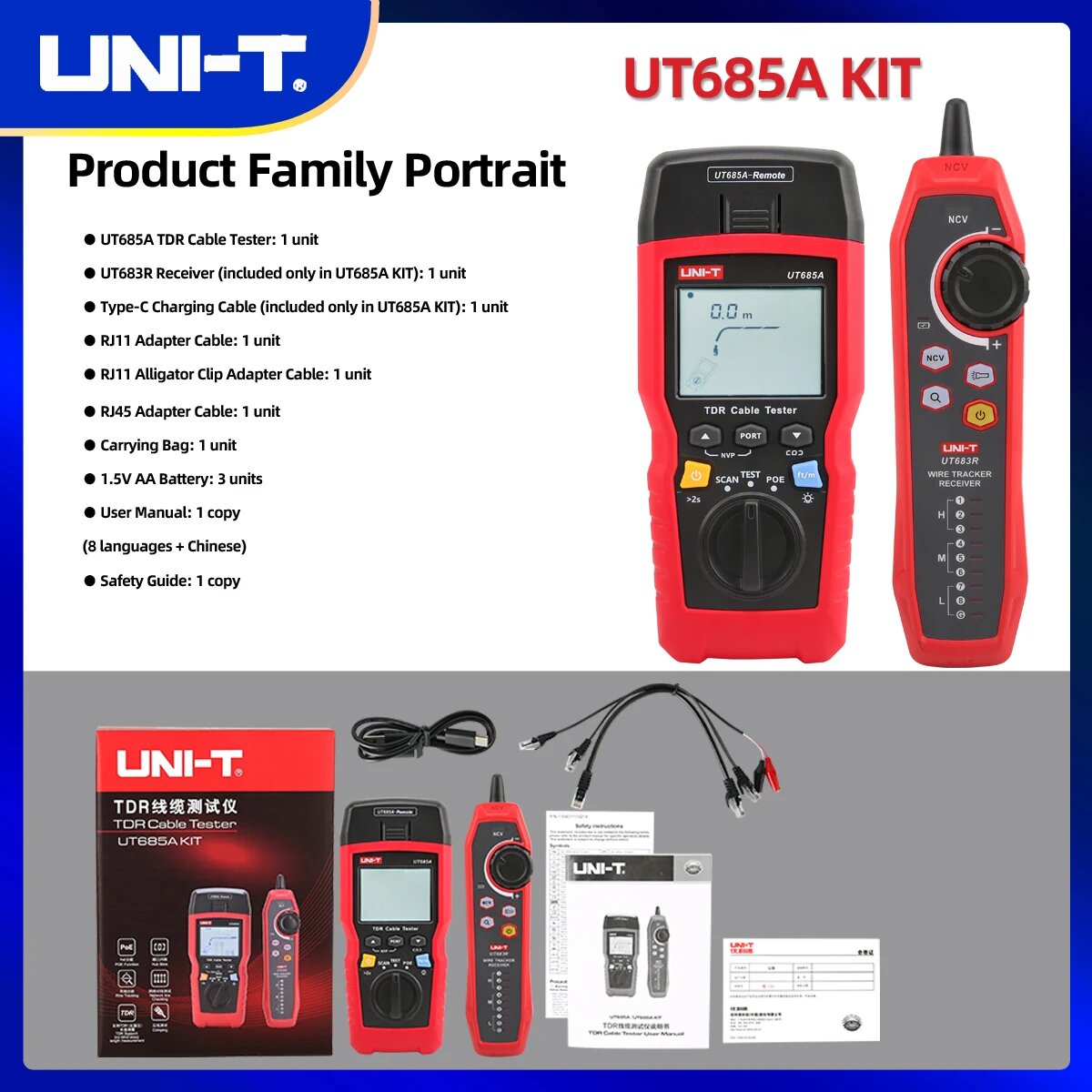 UNI-T TDR Cable Tester UT685A KIT