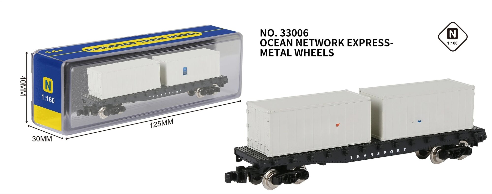 Модель поезда Ocean Network Express, серый, 1/160, 33006