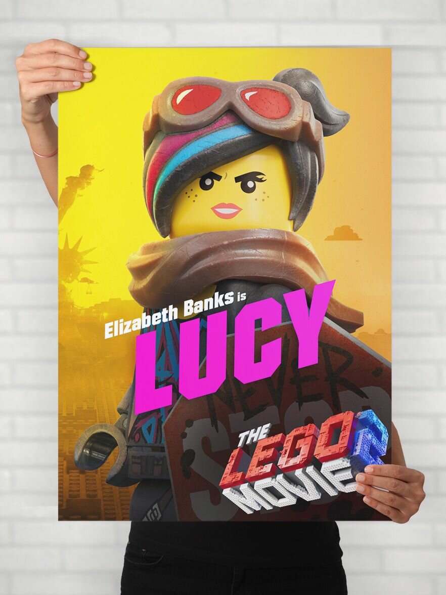 Плакат на стену для интерьера Лего фильм (LEGO - Люси 1) - Постер по мультфильму кино формата А1 (60x84 см)