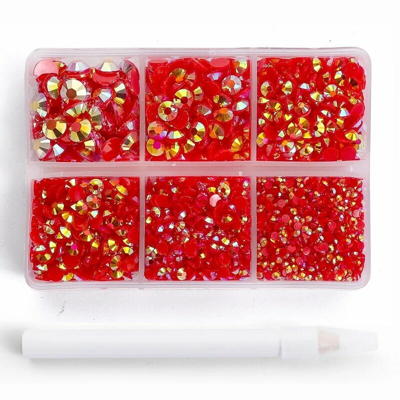 Стразы DUCRYSTAL из смолы 2/3/4/5/6 мм 4500 шт. Красный, red AB