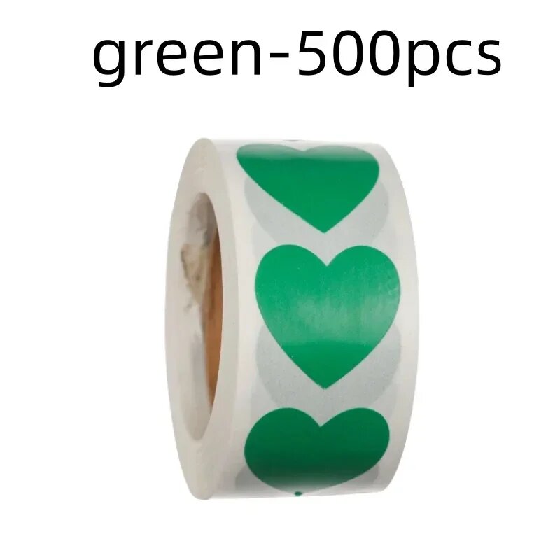 Наклейки сердечки изумрудные, 500 шт