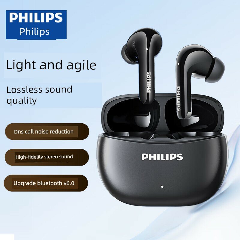 Philips TAT1320 Наушники Bluetooth вставные с высоким качеством звука и шумоподавлением для спорта черный